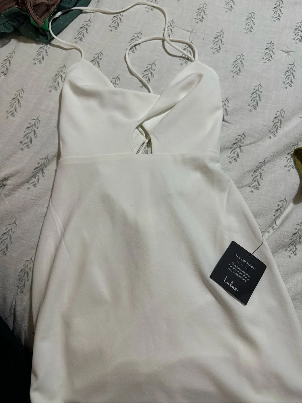 Lulus | Dresses | Collecting Compliments White Twistfront Bodycon Mini ...